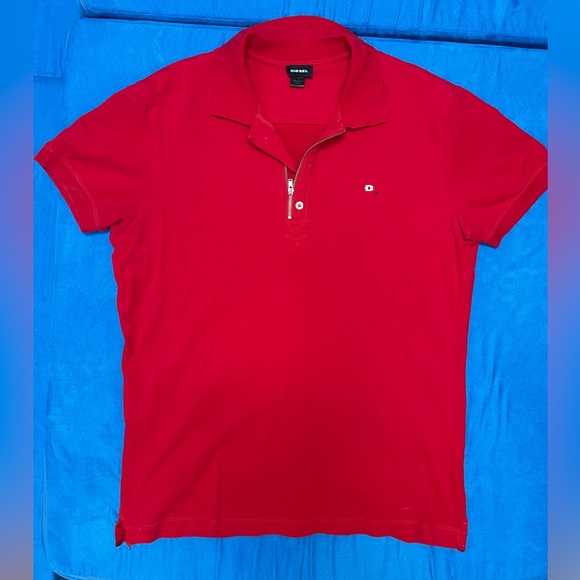 Diesel | Shirts | Mens Diesel Red Polo | Poshmark